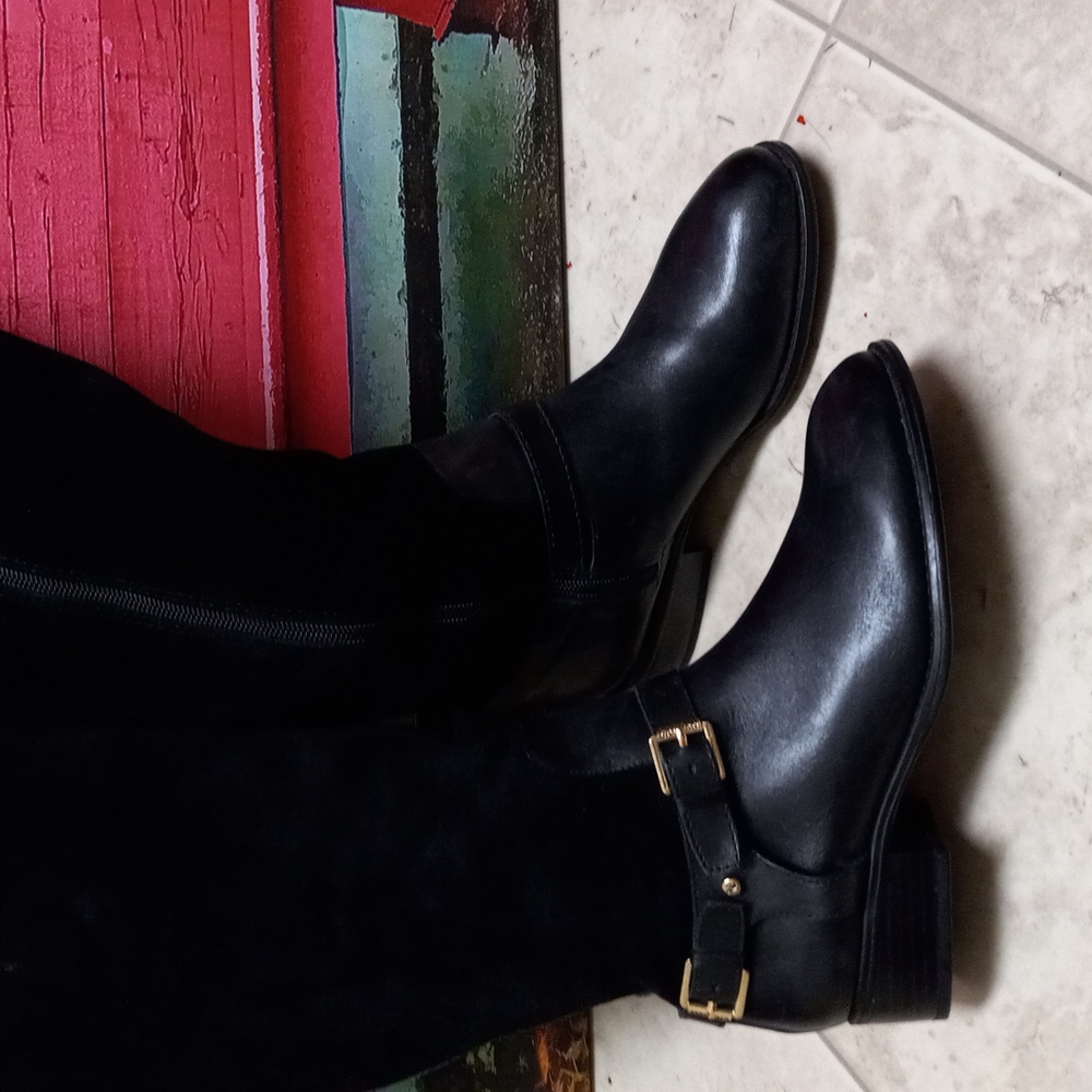 Lauren Ralph Lauren Marion Boots Black Leather/Suede … - Gem